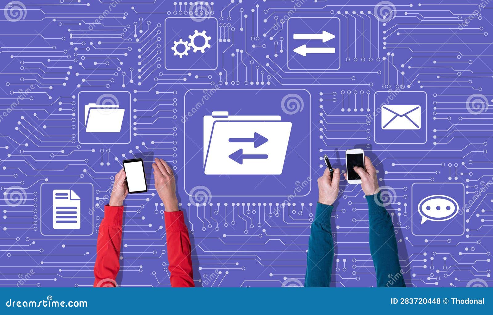 Concept of data exchange stock photo. Image of symbol - 283720448