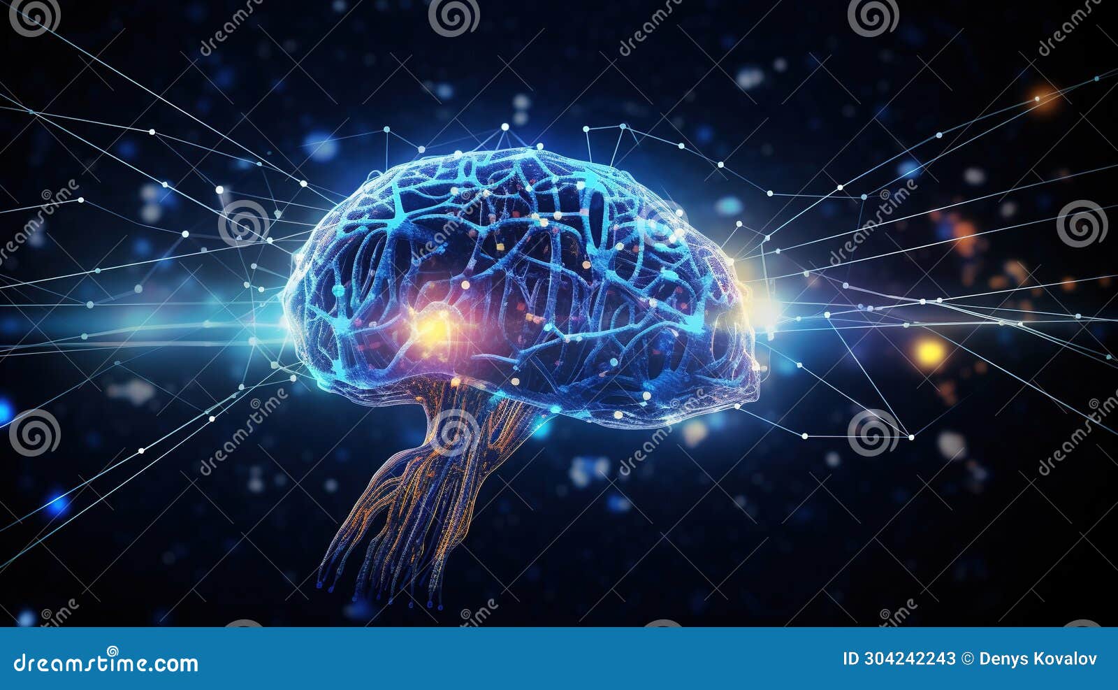 The Concept of Data Flow from the Digital Human Brain. Machine Deep ...