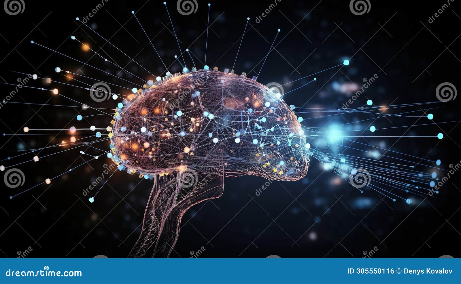 The Concept of Data Flow from the Digital Human Brain. Machine Deep ...