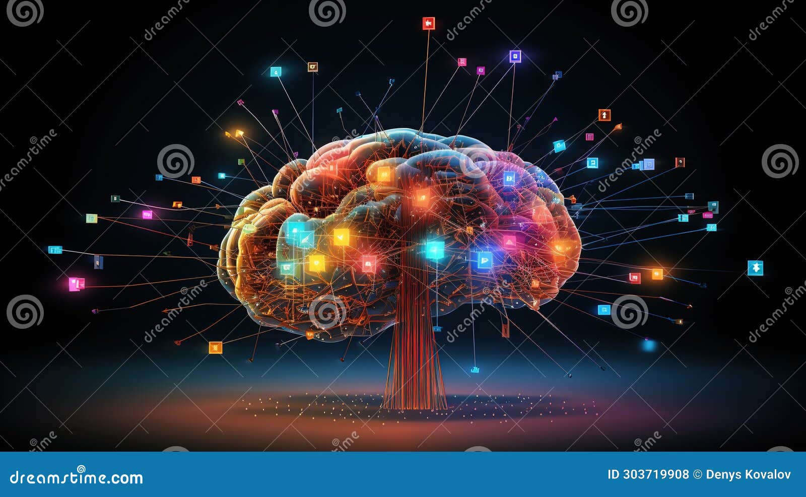 The Concept of Data Flow from the Digital Human Brain. Machine Deep ...