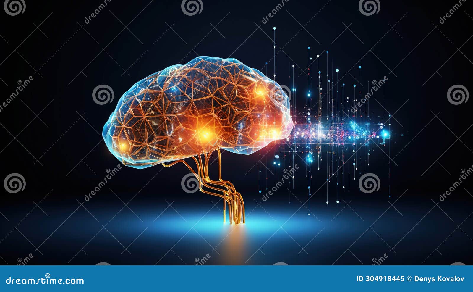 The Concept of Data Flow from the Digital Human Brain. Machine Deep ...