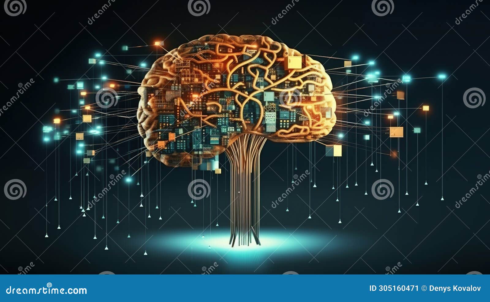 The Concept of Data Flow from the Digital Human Brain. Machine Deep ...