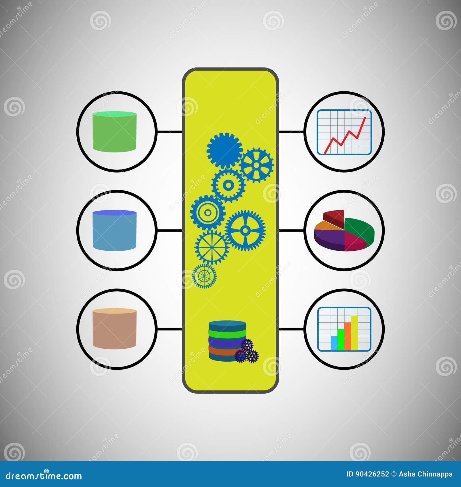 Data Intelligence Icon Set. Data Discovery, Event Processing, Business ...