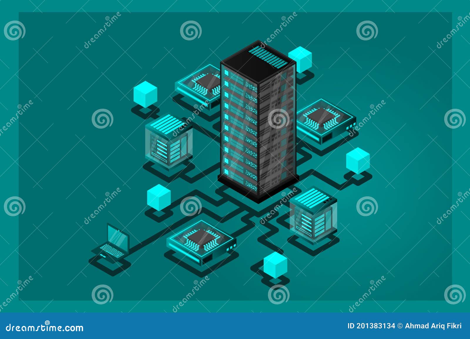 Concept of Data Network Management Stock Vector - Illustration of ...