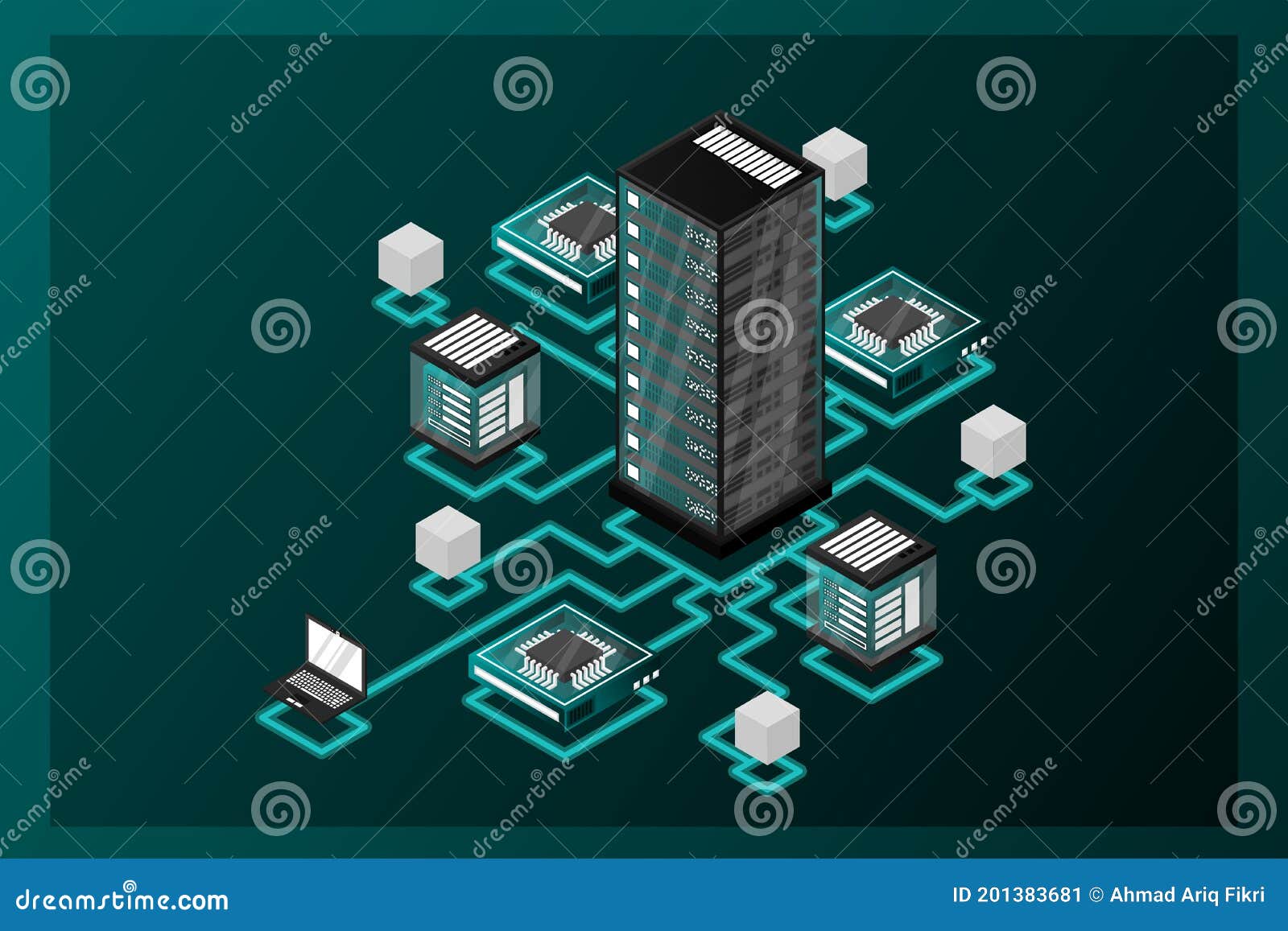 Concept of Data Network Management Stock Illustration - Illustration of ...