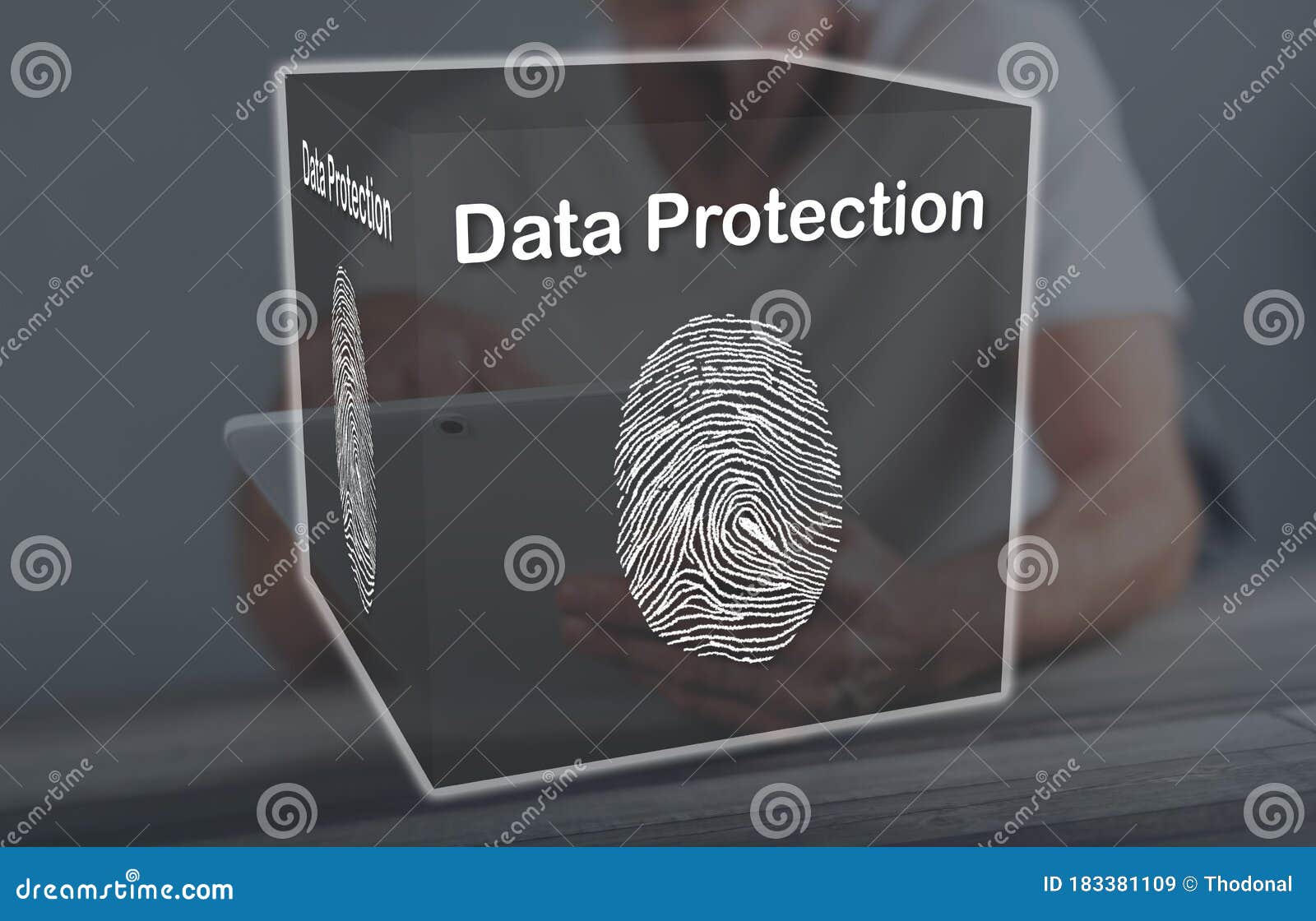 Concept of data protection stock image. Image of identity - 183381109