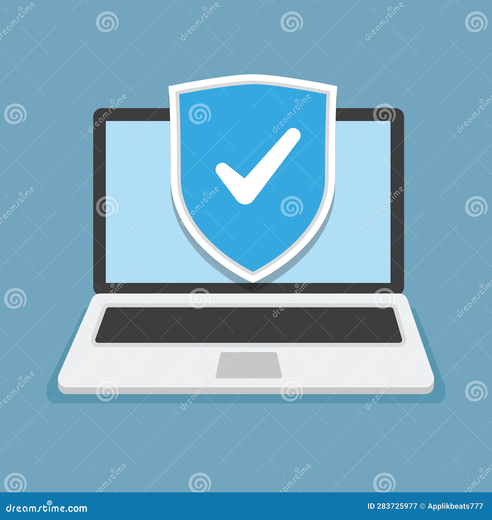 Secure Laptop Locked. Vector Design Flat Icon Stock Vector ...