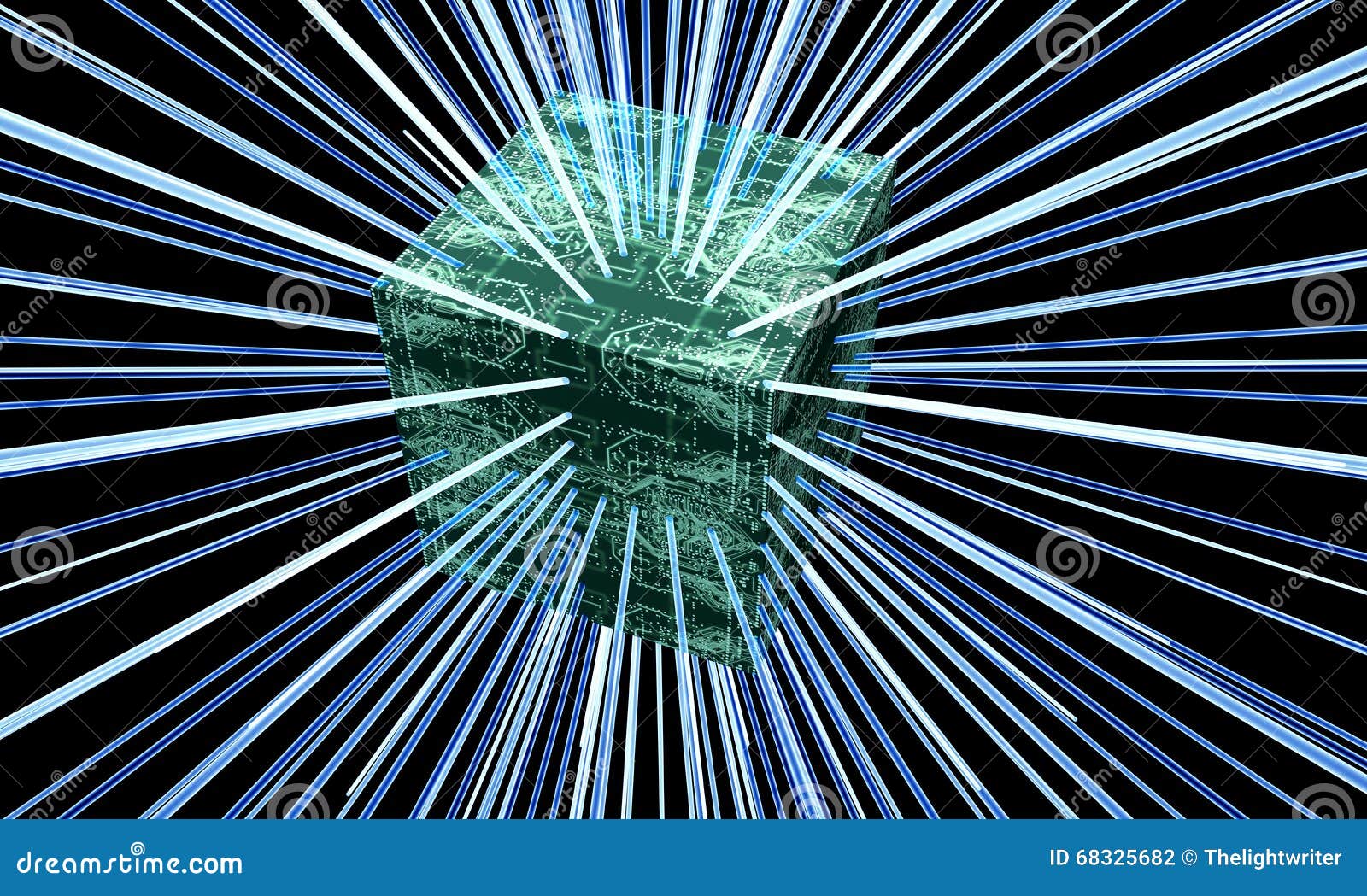 Concept of a Data Server Box with Data Streams Stock Photo - Image of ...