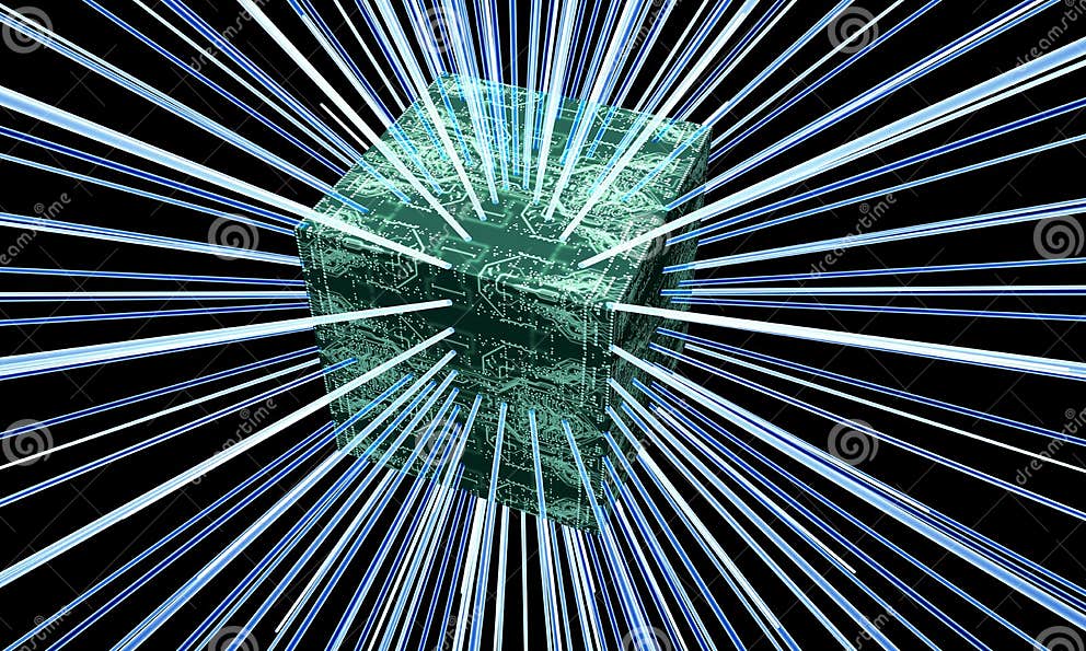 Concept of a Data Server Box with Data Streams Stock Photo - Image of ...