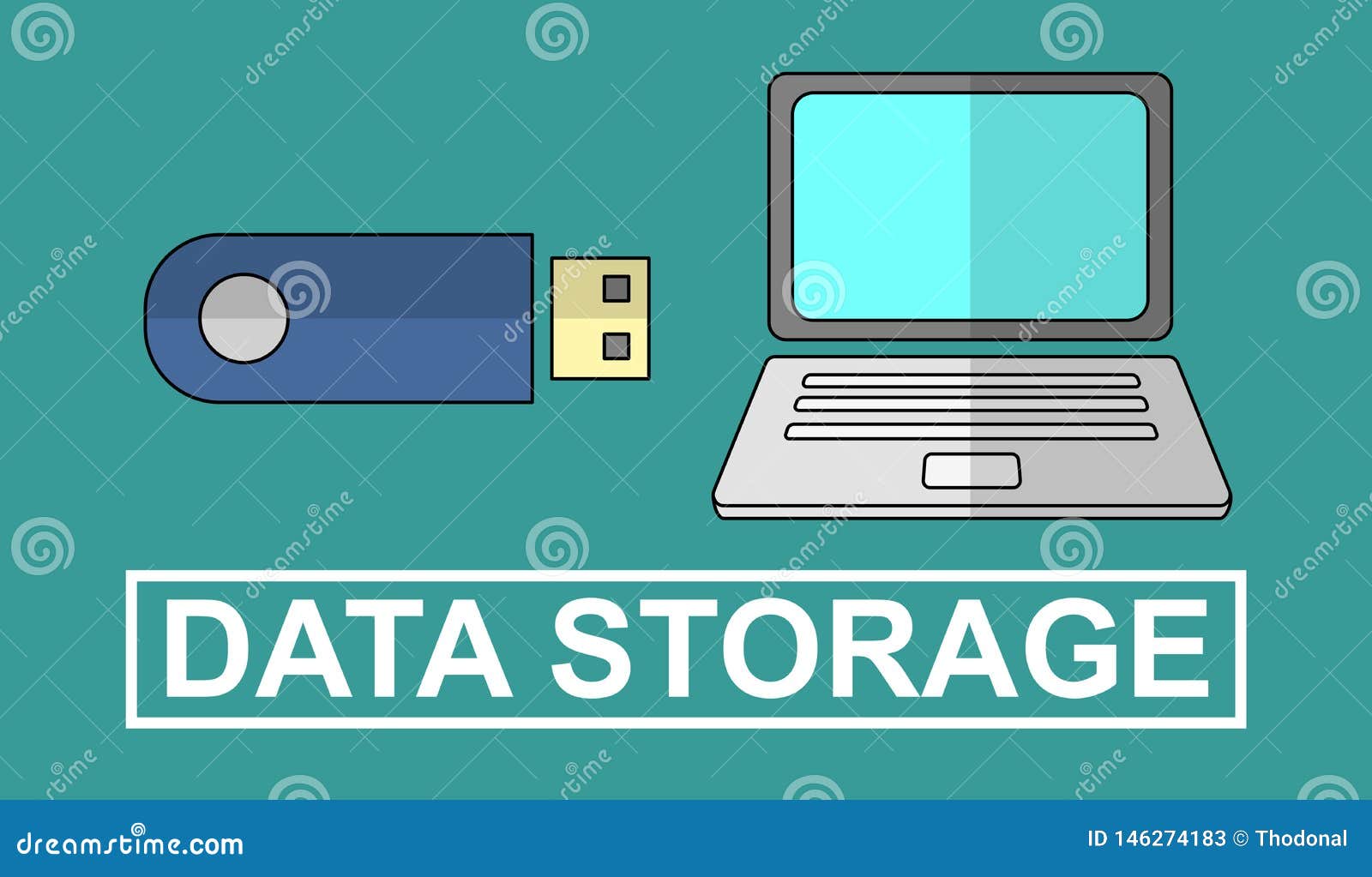 Concept of data storage stock illustration. Illustration of device ...