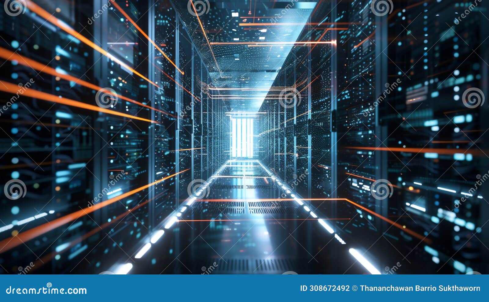 Concept of Database Server Room, Big Data, Communication Technology ...