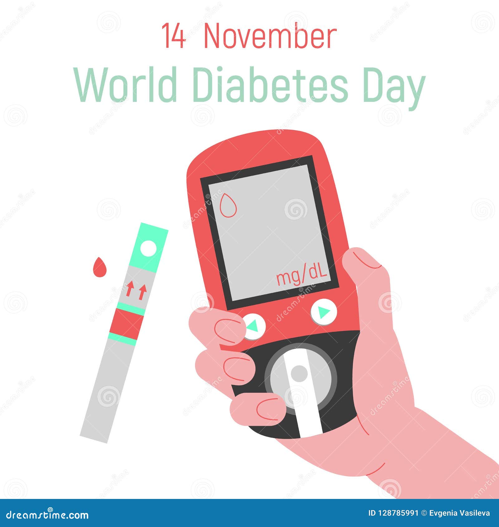 The Concept of the Day of Diabetes. World Diabetes Day Banner with a ...