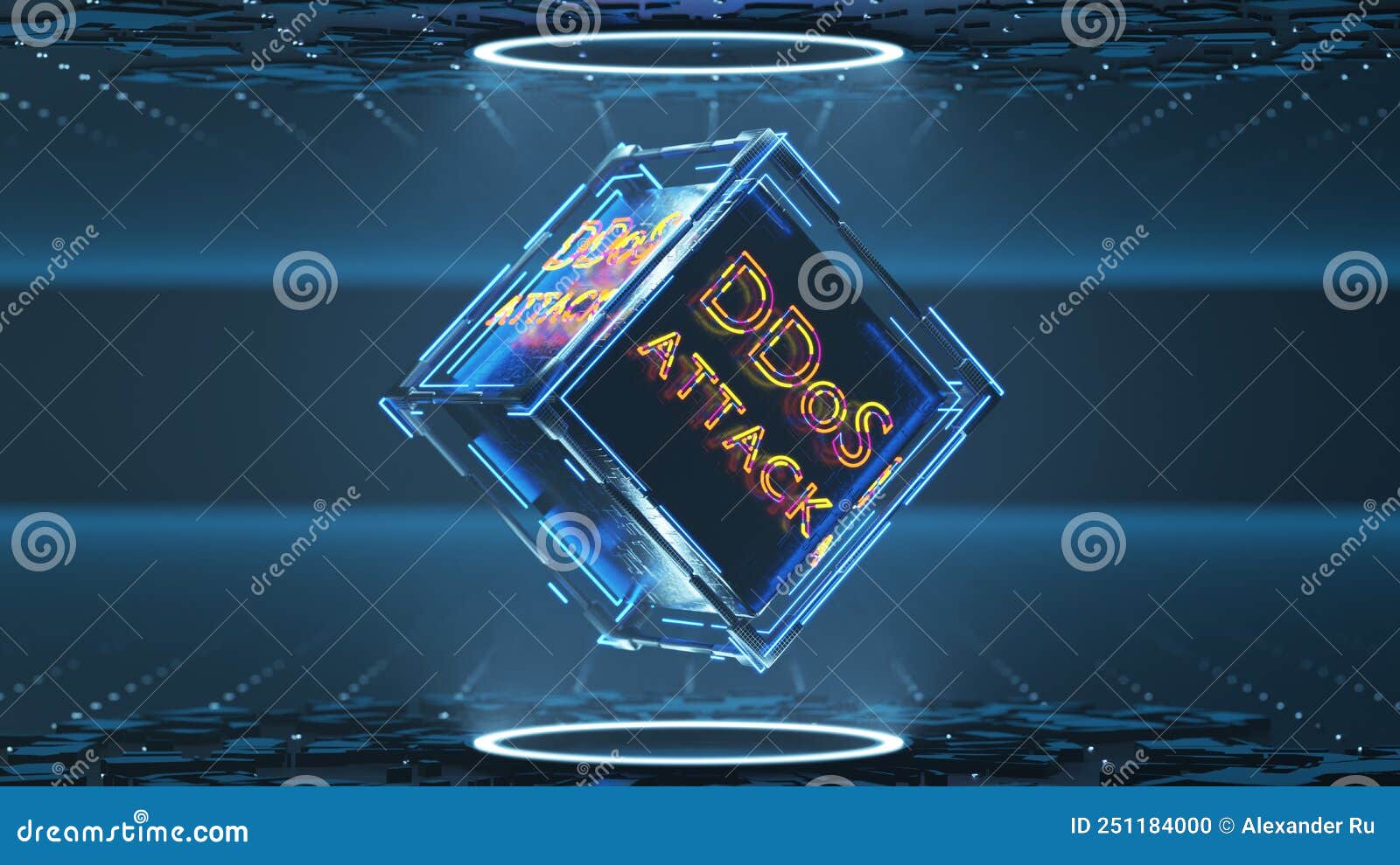 Concept of a DDOS Attack on a Computer System. the Inscription DDOS on ...