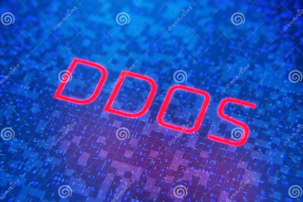 The Concept of a DDOS Attack. Red Inscription DDoS on a Digital ...