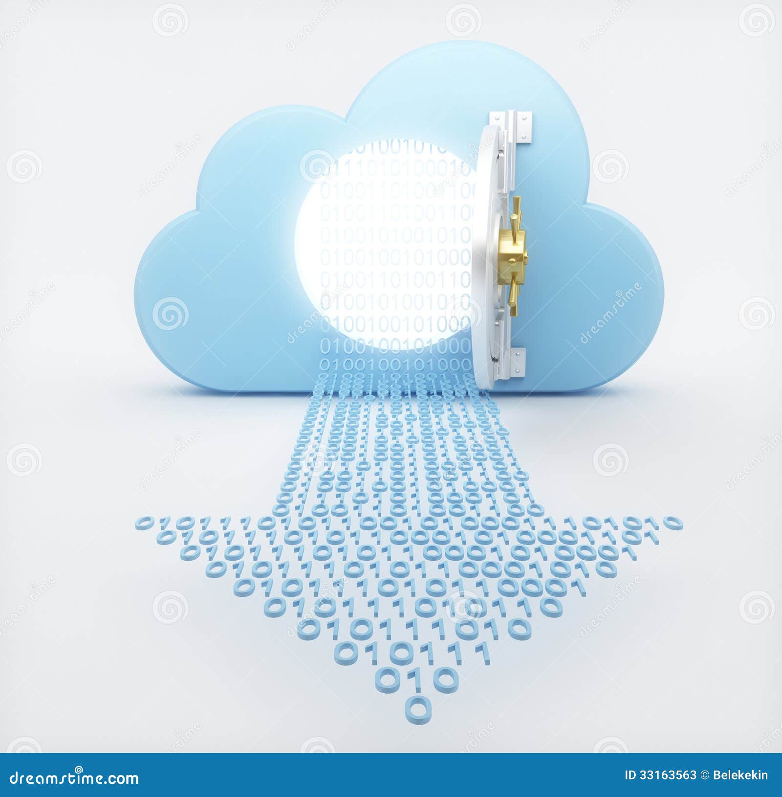 Concept De Calcul De Nuage, Codes Binaires Illustration Stock - Illustration du document ...