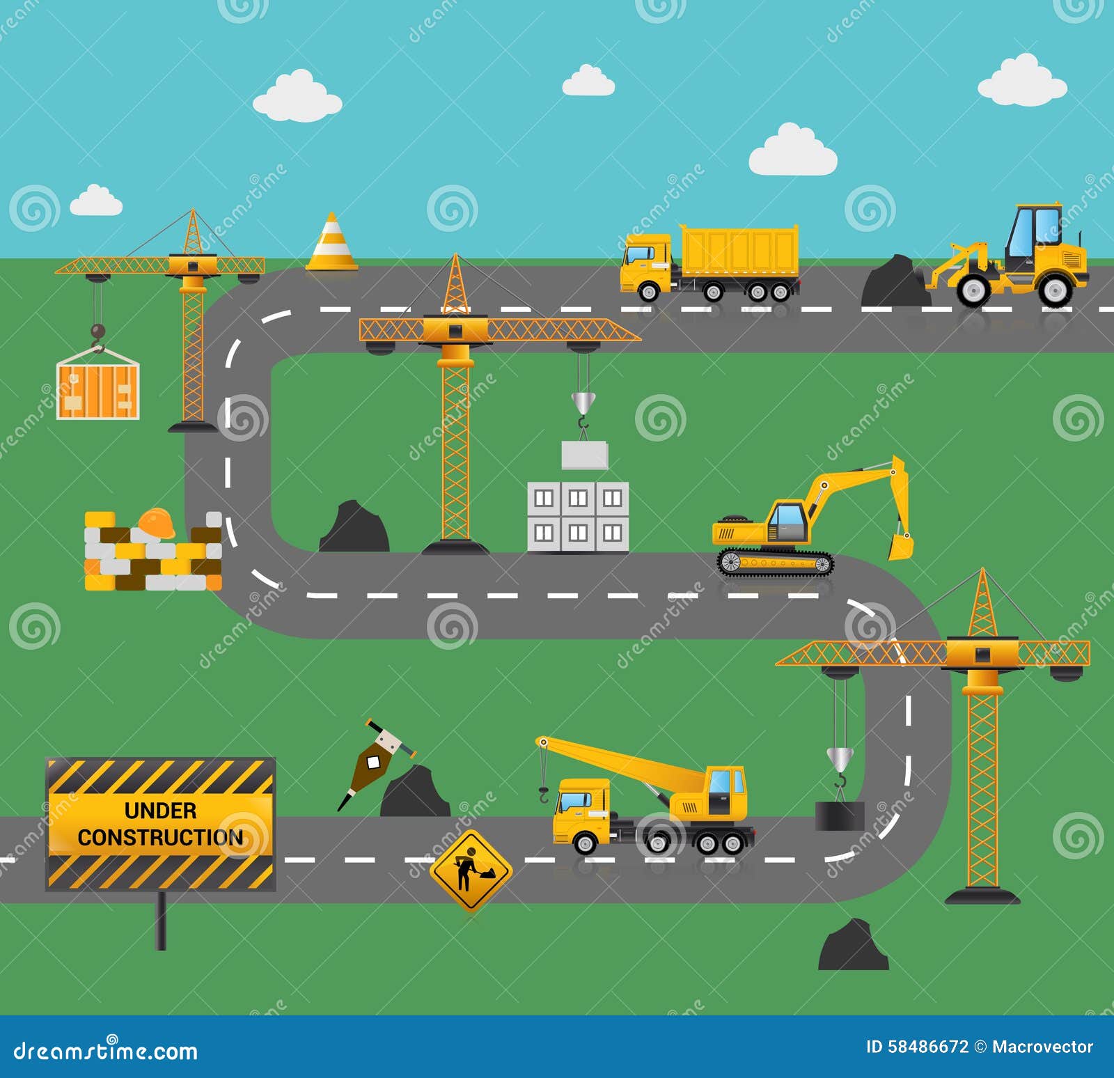 Concept De Construction De Routes Illustration de Vecteur ...