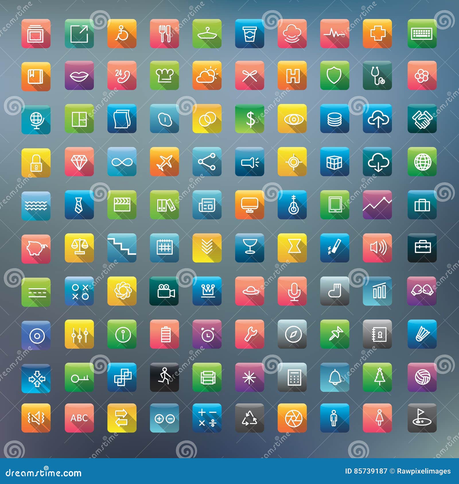 Concept De Contenu D'application De Vecteur De Collection D'icône ...