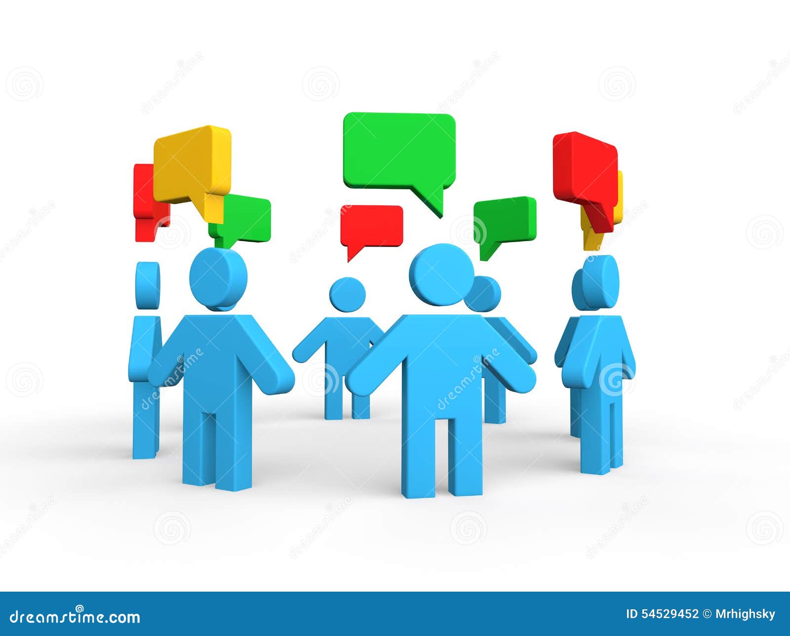 Concept De Discussion De Groupe 3d Illustration Stock - Illustration of ...