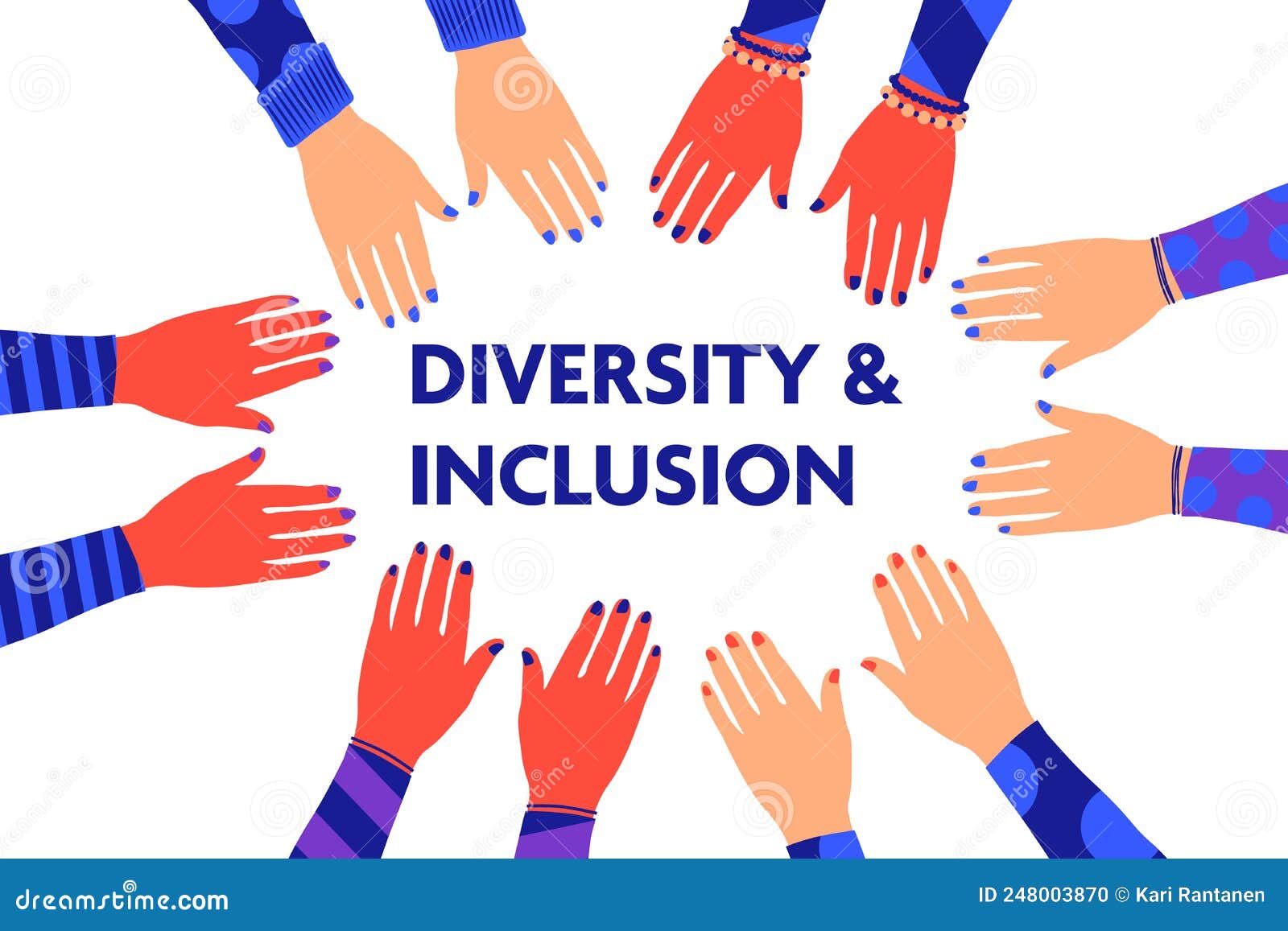 Concept De Diversité Et D'inclusion Illustration Avec Les Mains Illustration Stock ...