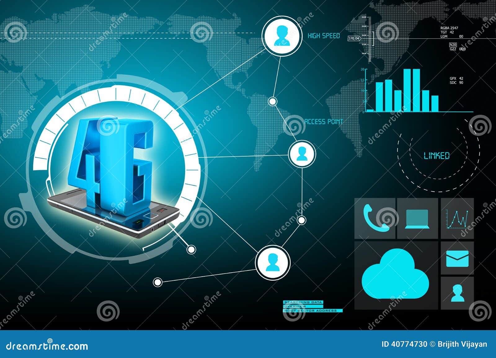 Concept De La Technologie 4G Illustration Stock - Illustration du ...