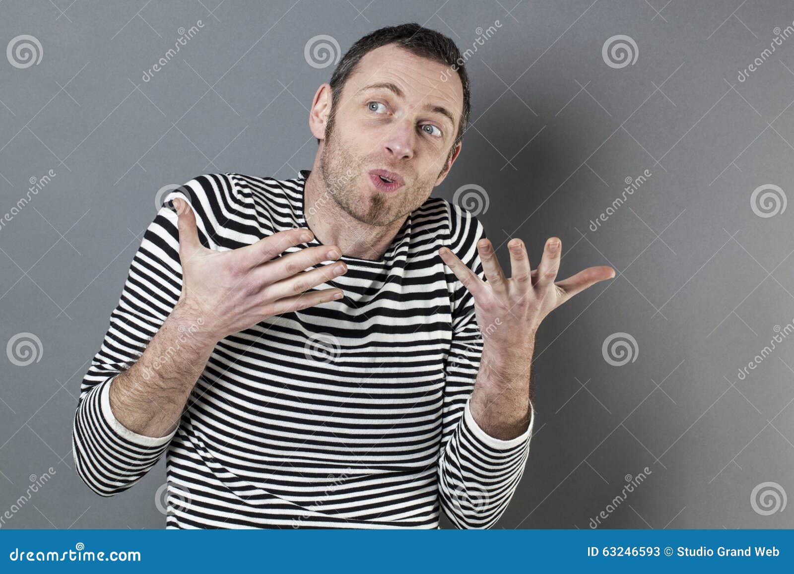 Concept De Langage Du Corps Pour L'homme 40s Bavard Image stock - Image ...