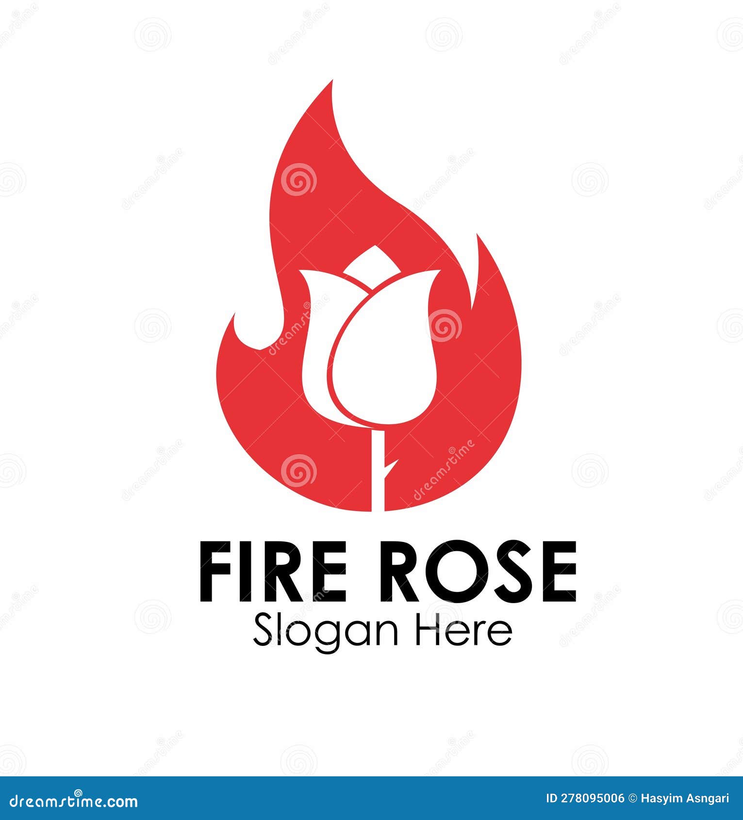 Concept De Logo De La Rose Feu Illustration Stock - Illustration du ...