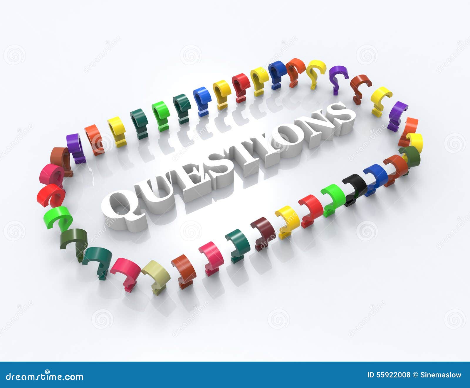 Concept De Mot Des Marque-questions 3d De Question Illustration Stock ...