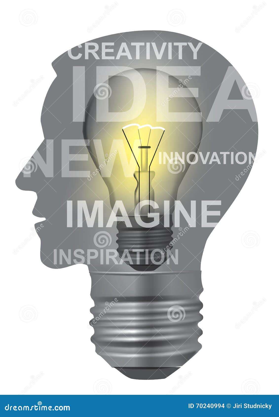 Concept de pensée inventif illustration de vecteur. Illustration du ...