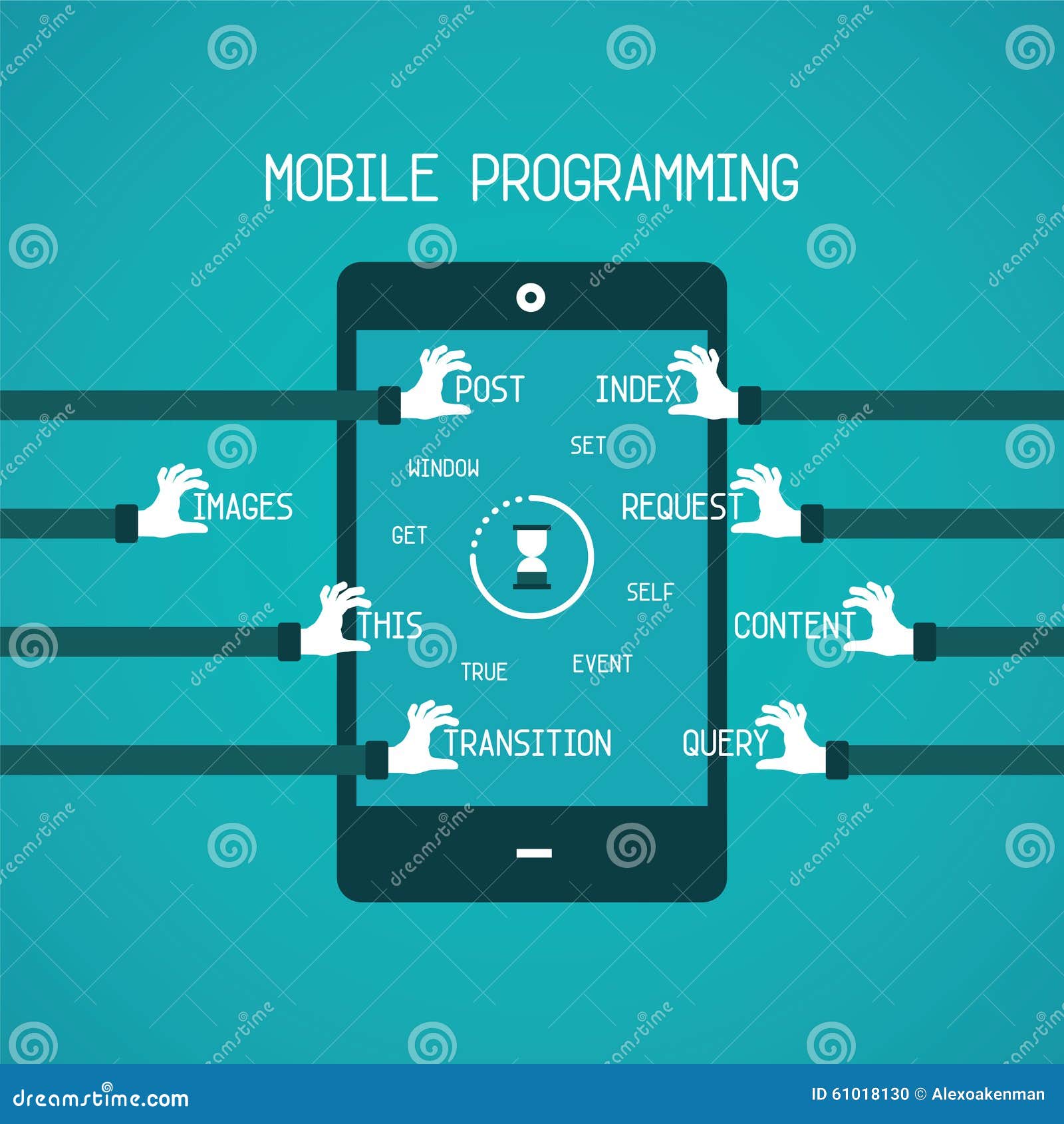 Concept De Programmation Mobile De Vecteur Dans Le Style Plat Illustration de Vecteur ...