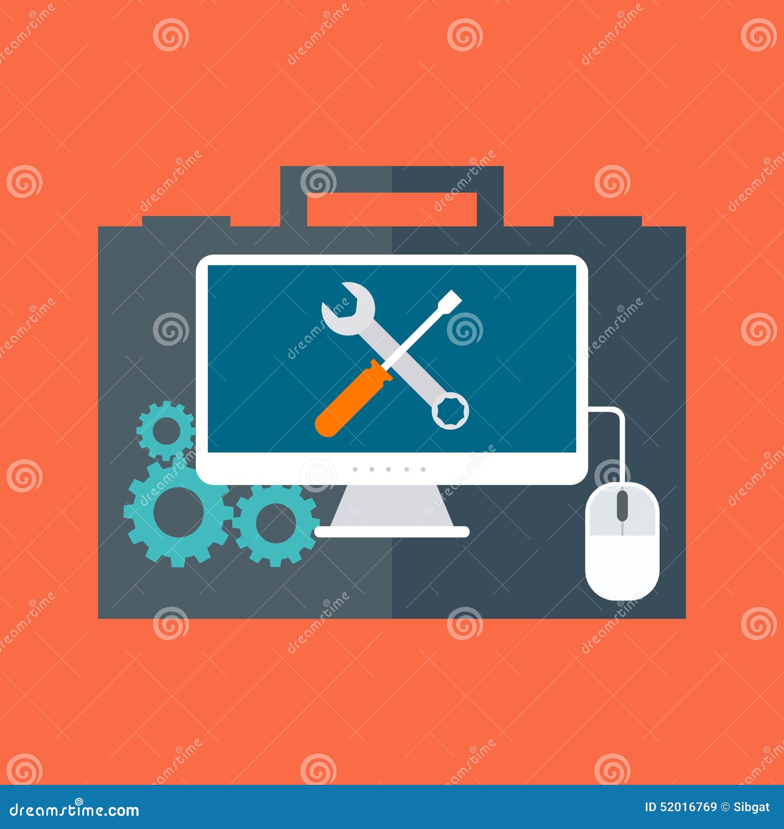 Concept De Service Informatique Conception Plate Illustration de ...