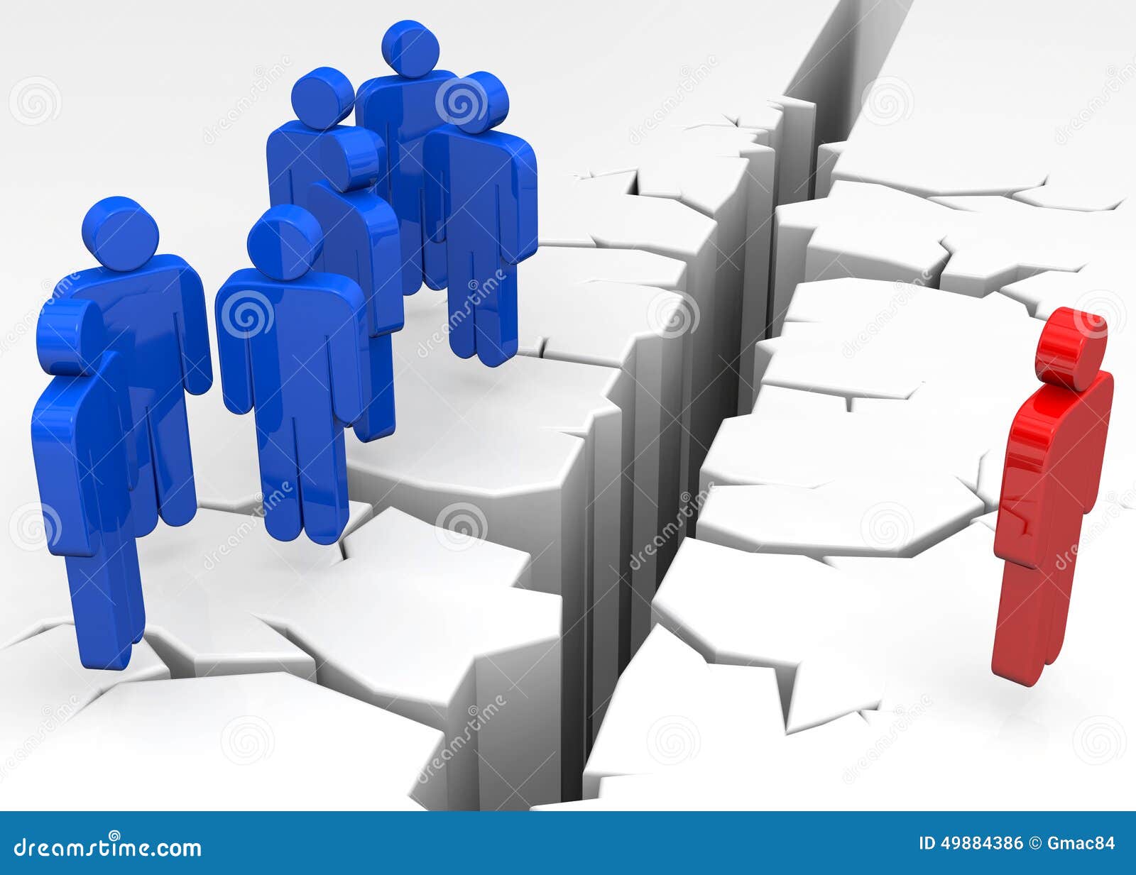 Concept de solitude - 3D illustration stock. Illustration du rendez ...