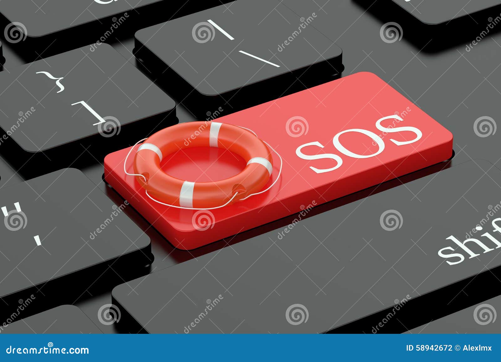 Concept De SOS Sur Le Bouton De Clavier Illustration Stock ...
