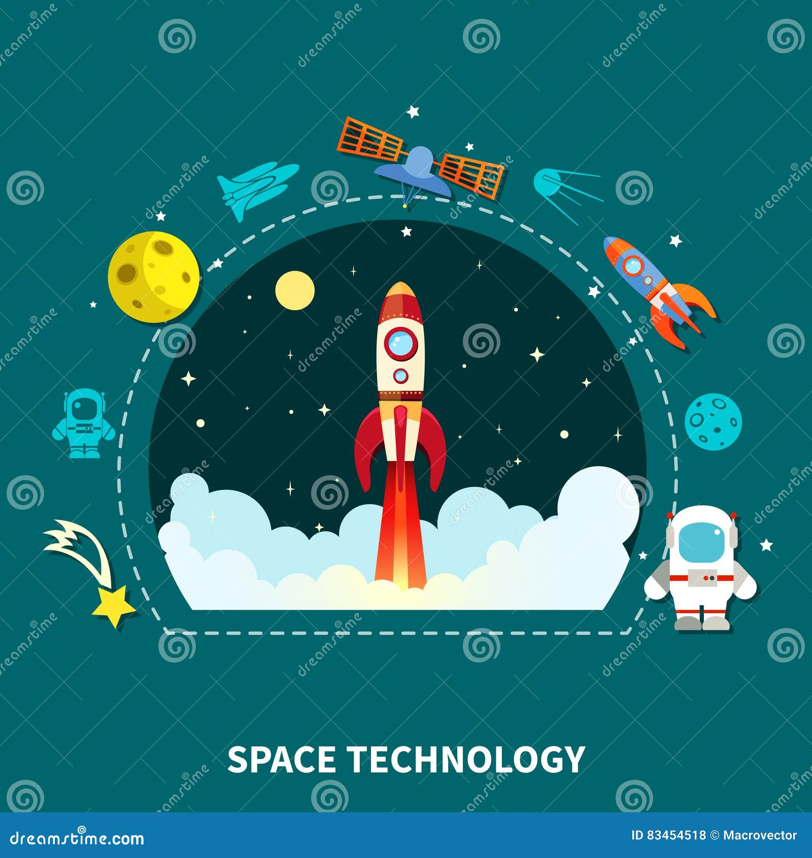 Concept De Technologie Spatiale Illustration de Vecteur - Illustration ...