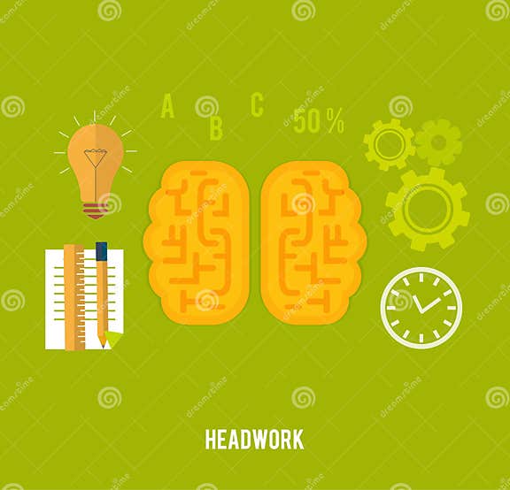 Concept De Travail Intellectuel Illustration de Vecteur - Illustration ...