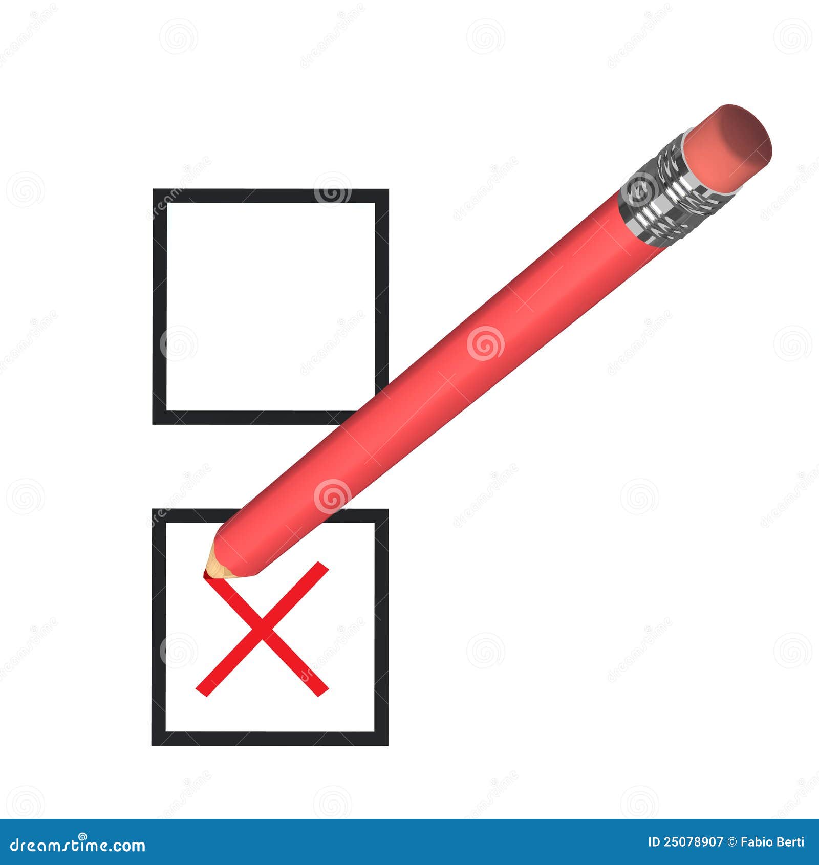 Concept De Vote Avec Le Crayon Rouge Illustration Stock - Illustration ...