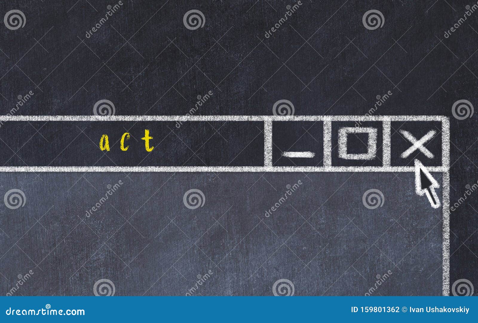 Concept of Dealing with Problem. Chalk Drawing of Closing Program ...