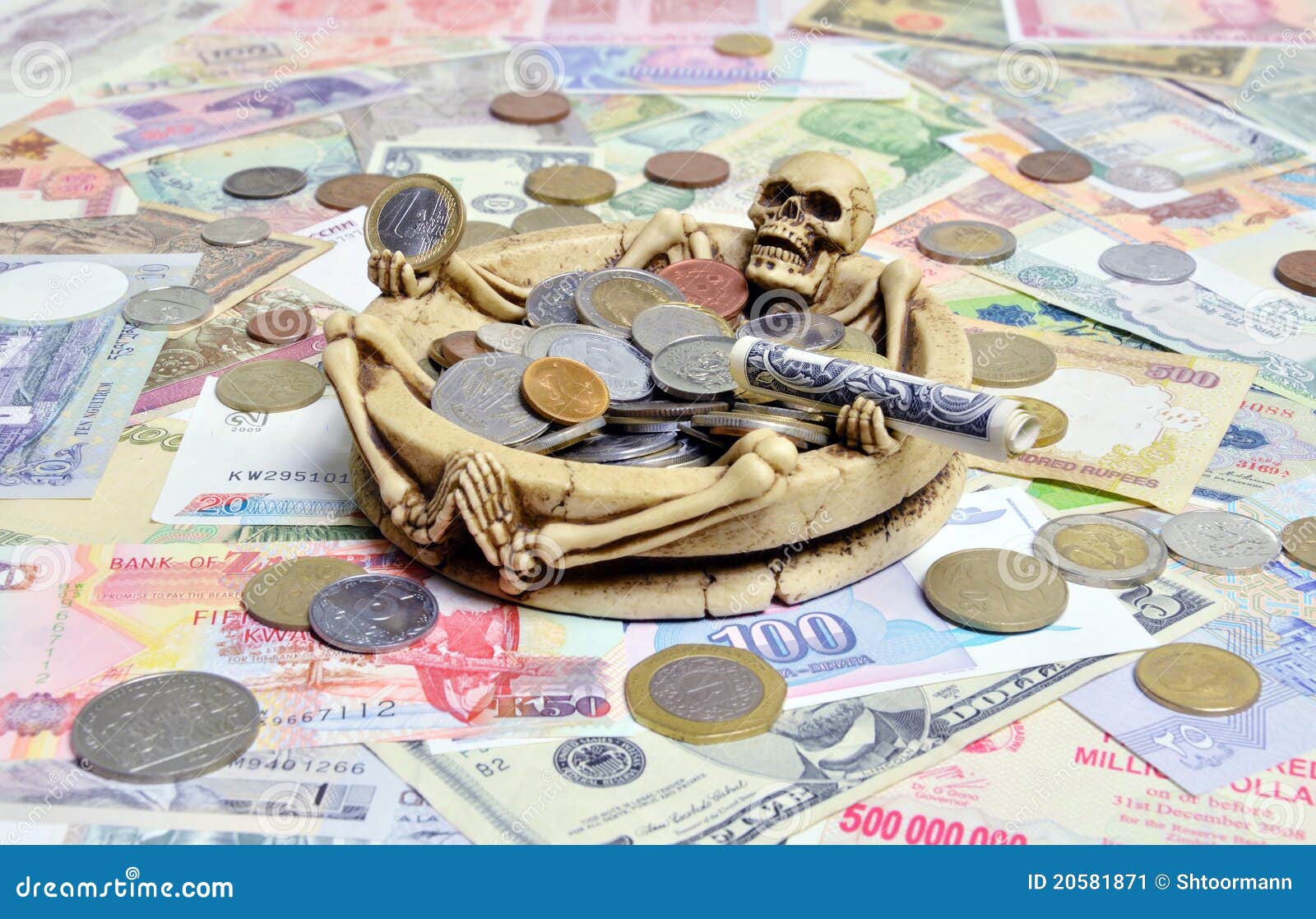Concept of death and money stock image. Image of ashtray - 20581871