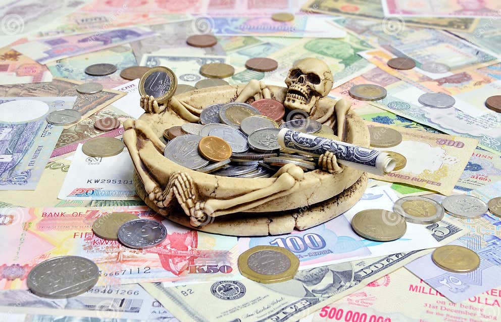 Concept of death and money stock image. Image of ashtray - 20581871