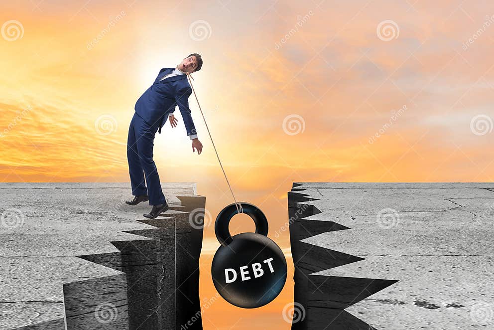 Concept of Debt and Load with Businessman Stock Photo - Image of ...