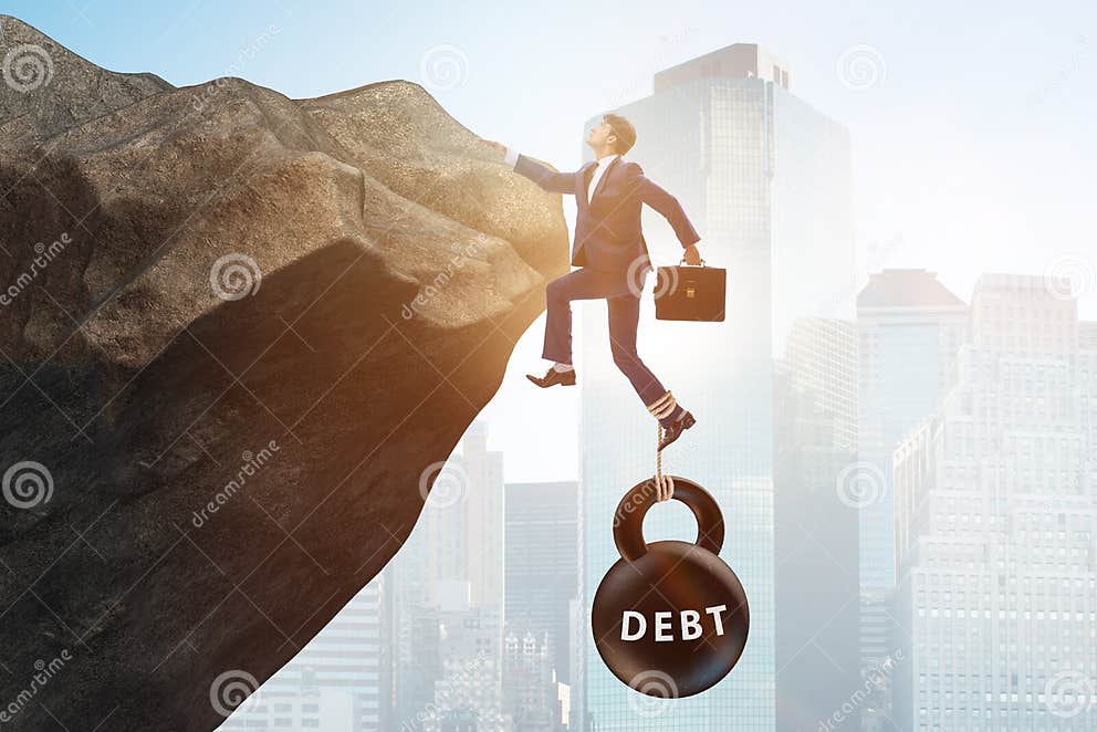 Concept of Debt and Load with Businessman Stock Photo - Image of debt ...