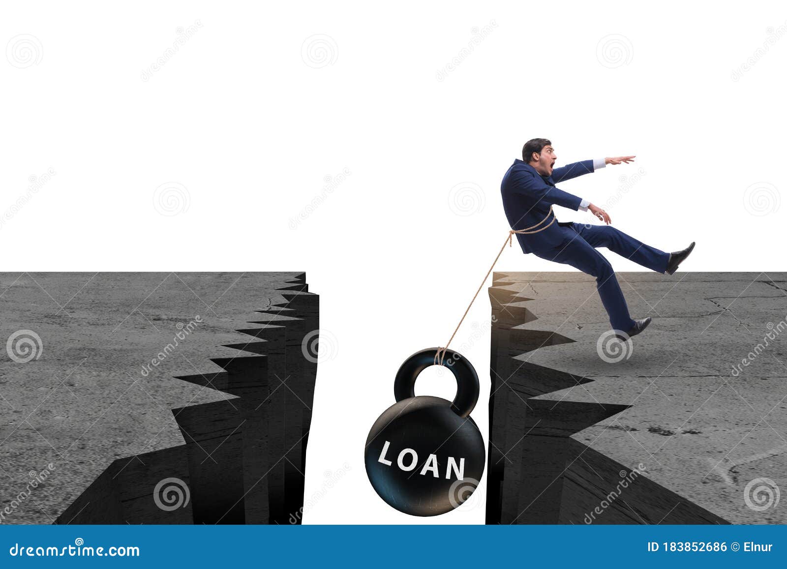 Concept of Debt and Load with Businessman Stock Photo - Image of broke ...