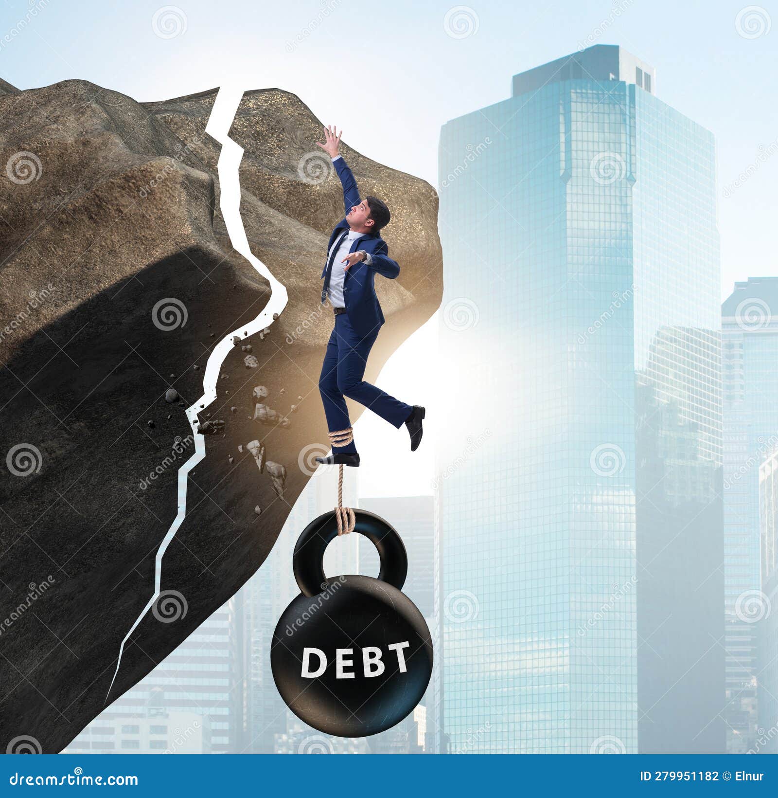 Concept of Debt and Load with Businessman Stock Photo - Image of ...