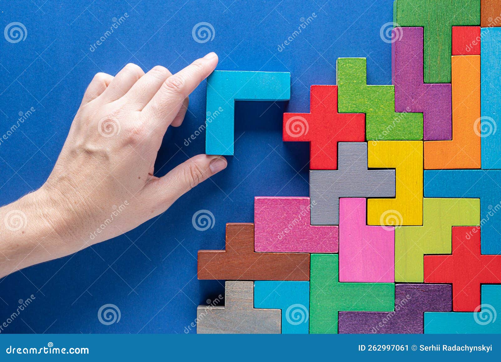 Concept of Decision Making Process. Logical Tasks. Hand Holding Wooden ...