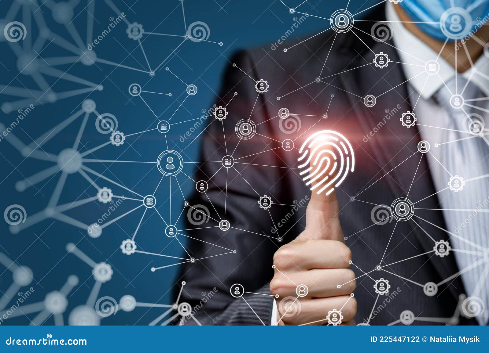 Concept of Decoding the Network Using a Fingerprint Stock Photo - Image ...