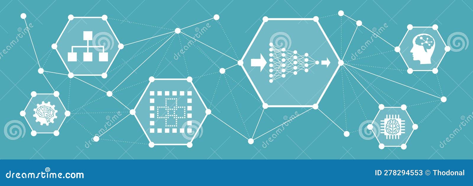 Concept of deep learning stock illustration. Illustration of connect ...