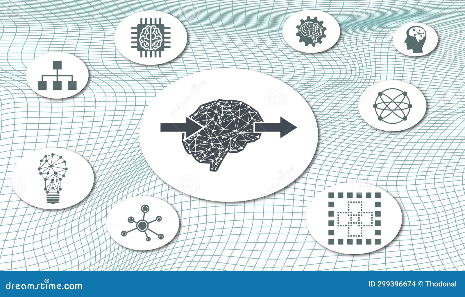 Concept of deep learning stock illustration. Illustration of technology - 299396674