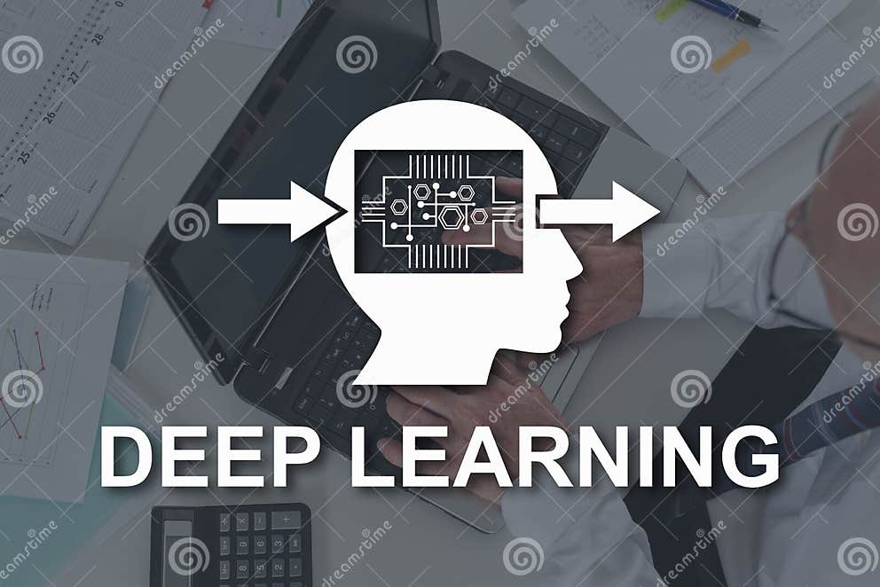 Concept of deep learning stock illustration. Illustration of technology ...