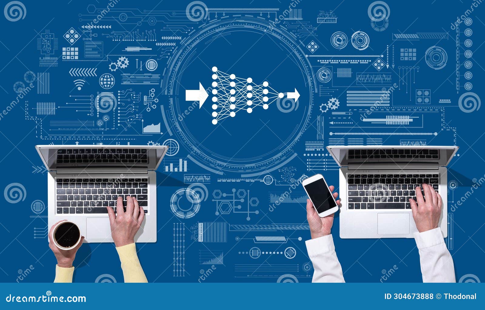 Concept of deep learning stock photo. Image of processor - 304673888