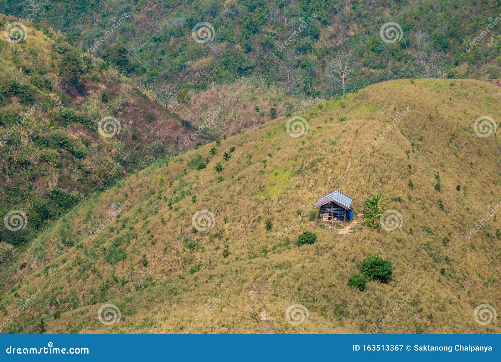 Mountains without Trees and There is only Drought. Stock Image - Image ...