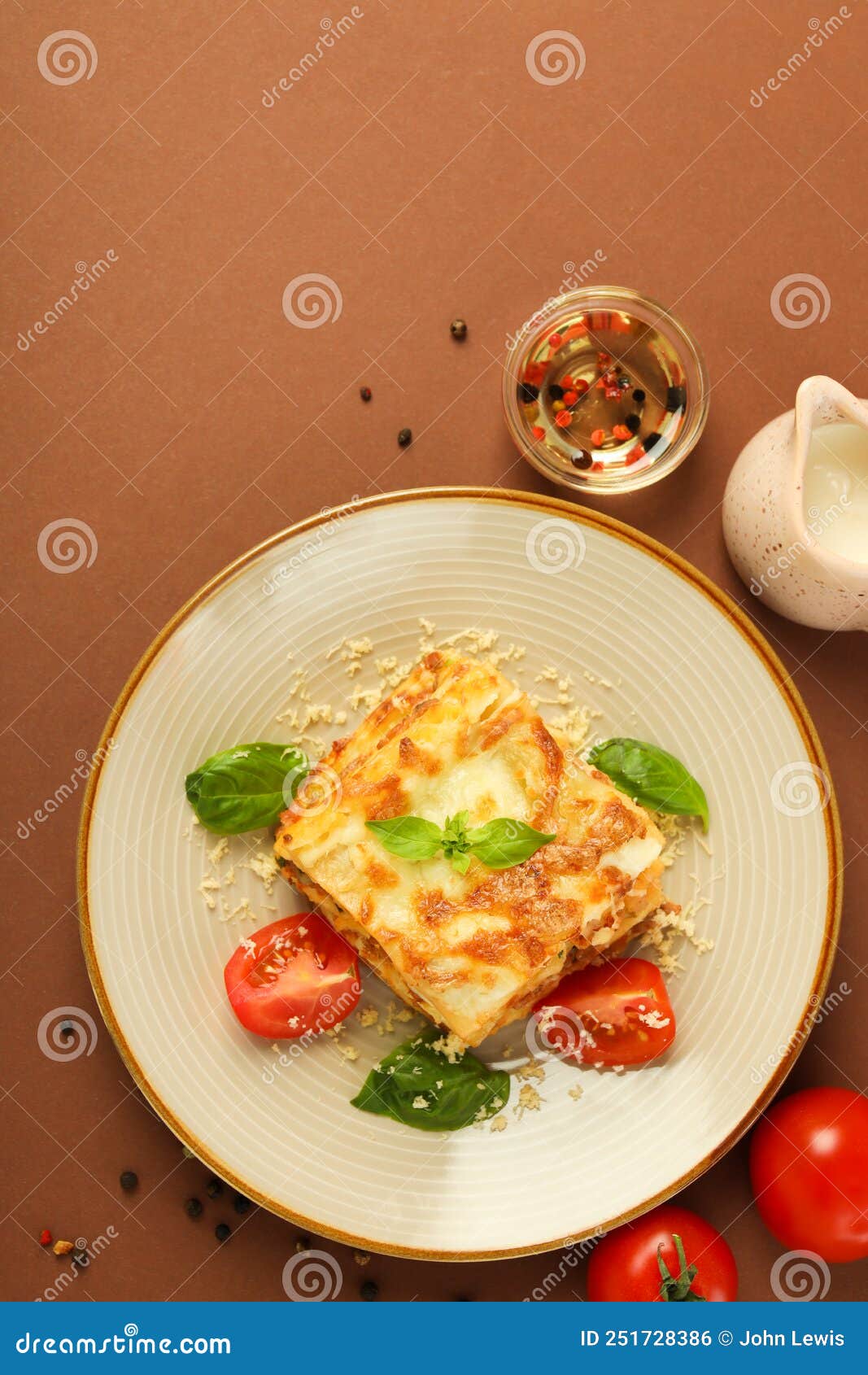 Concept of Delicious Food - Lasagna, Top View Stock Photo - Image of ...